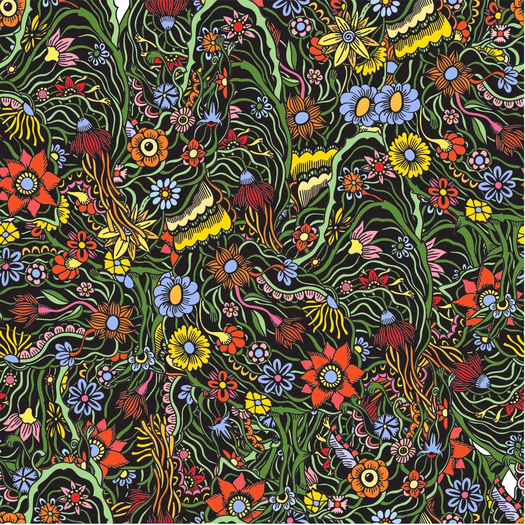 Seamless Bush Flower Pattern, Seamless Pattern, Printable Repeat ...