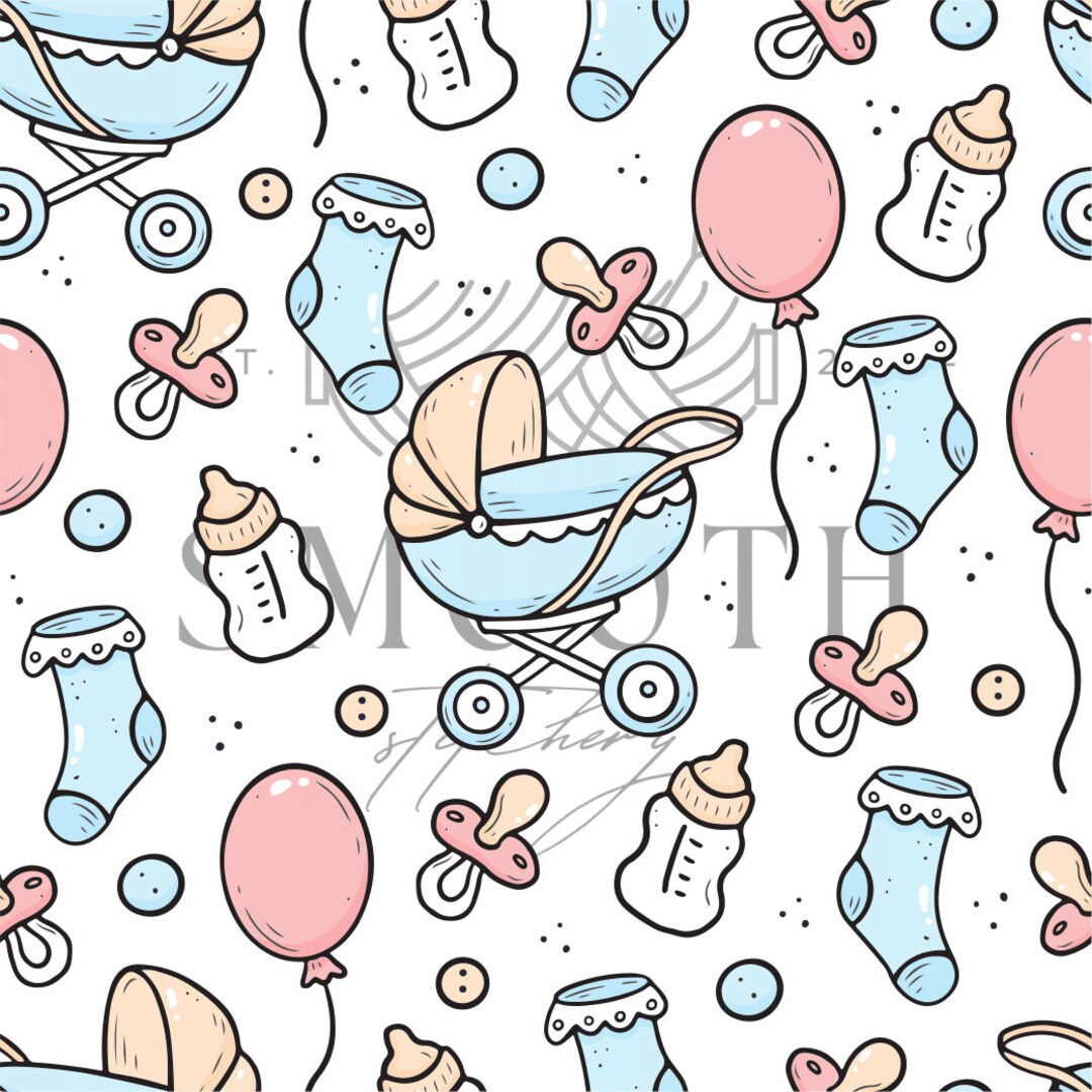 Seamless Baby Icons Pattern, Seamless Pattern, Printable Repeat Pattern ...