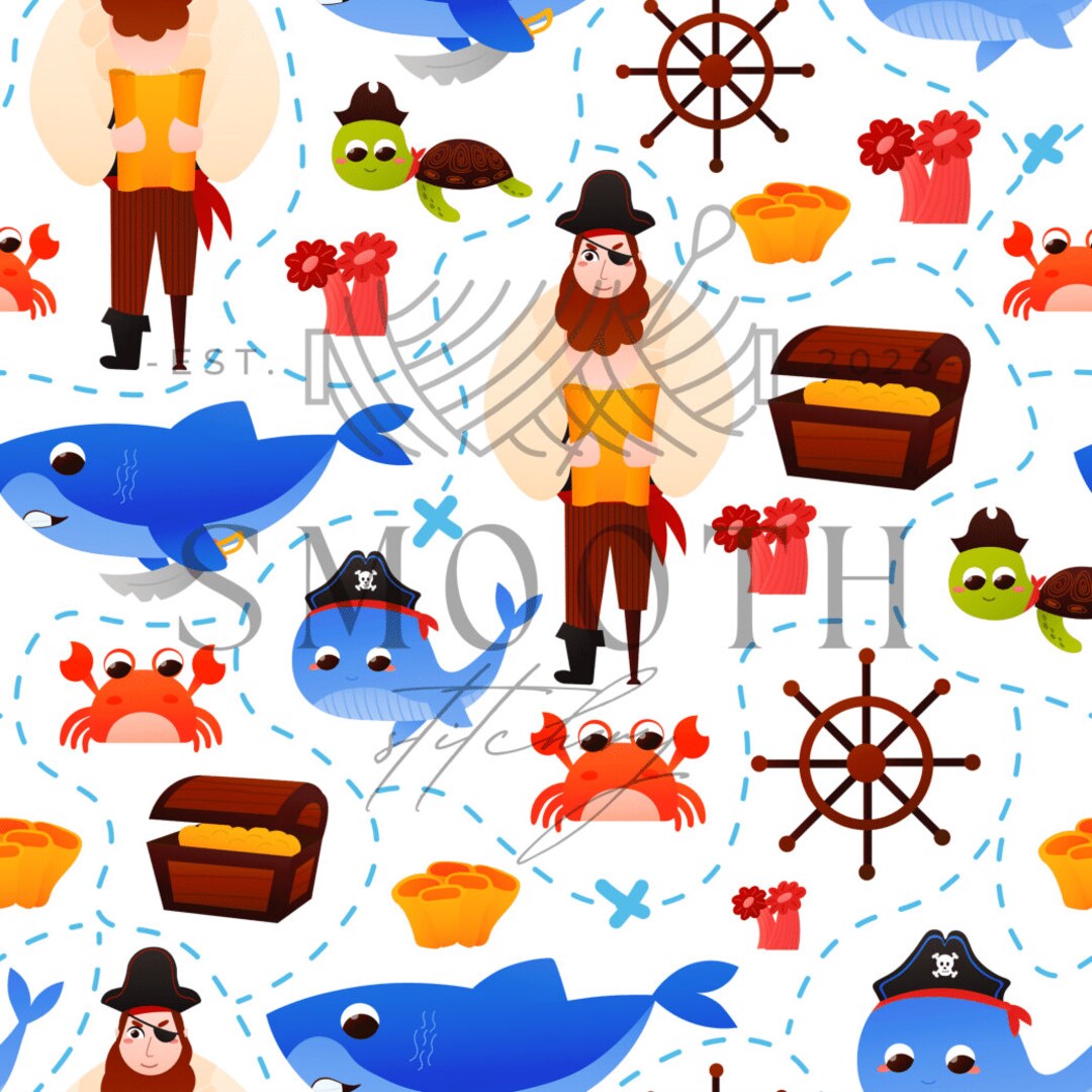 Seamless Treasure Map Pattern, Seamless Pattern, Printable Repeat ...