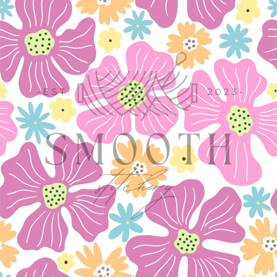 Seamless Pink Flower Patterns, Seamless Pattern, Printable Repeat ...