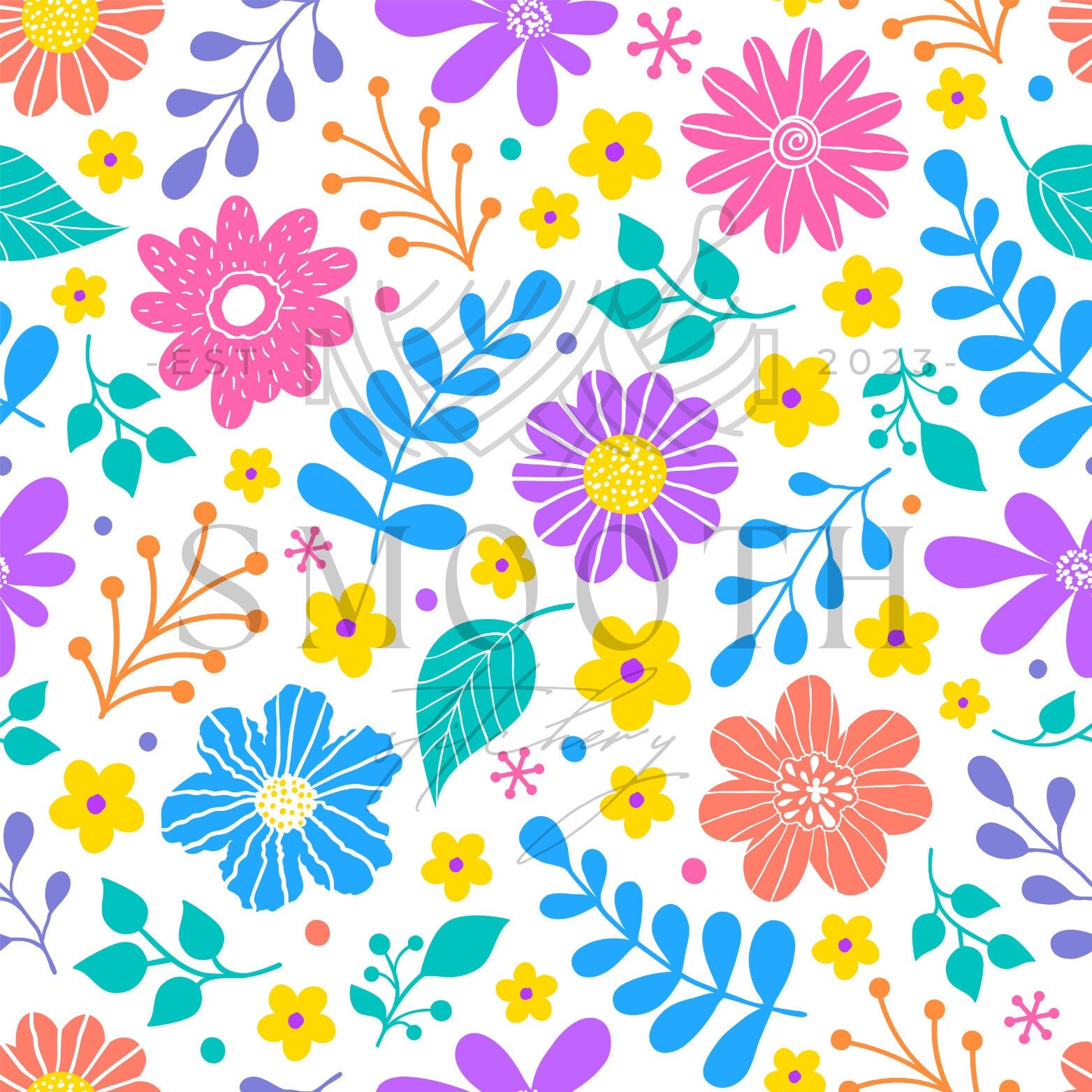 Flower Patch Bloom Pattern Seamless, Floral Digital Paper, Flower ...