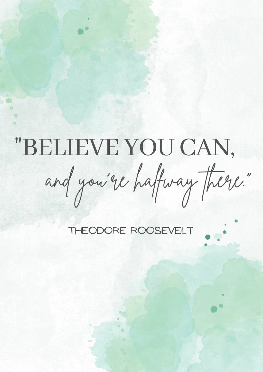 Theodore Roosevelt Inspirational Quote Digital Image - Etsy