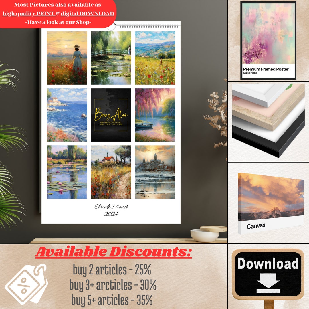 Buy Monet Wall Calendar 2024 Wall Calendar With Landscapes Monet Online ...