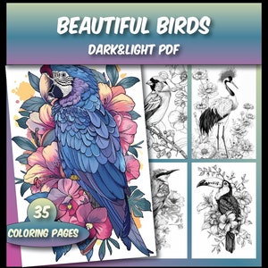 35 Beautiful Birds Coloring Pages, Parrot Coloring Pages, Digital ...