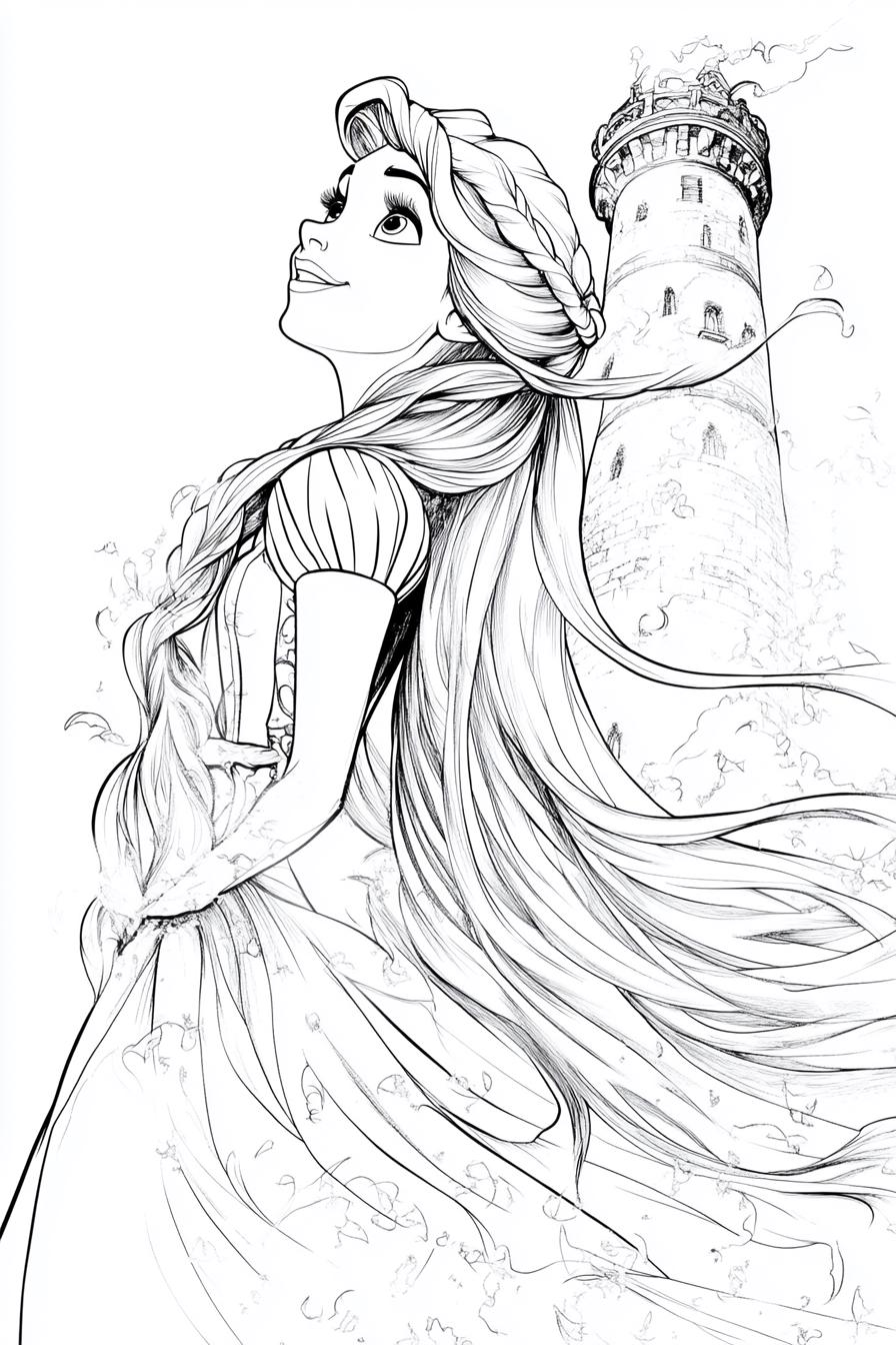 48 Fairytale Princess Coloring Pages ,cartoon Inspiered Coloring Book ...