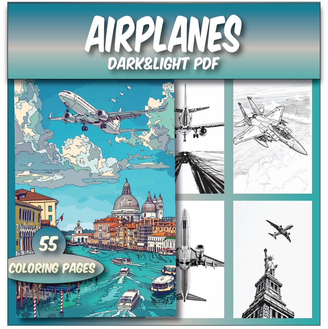 55 Airplanes Coloring Pages,aviation Coloring Pages for Kids and Adults ...