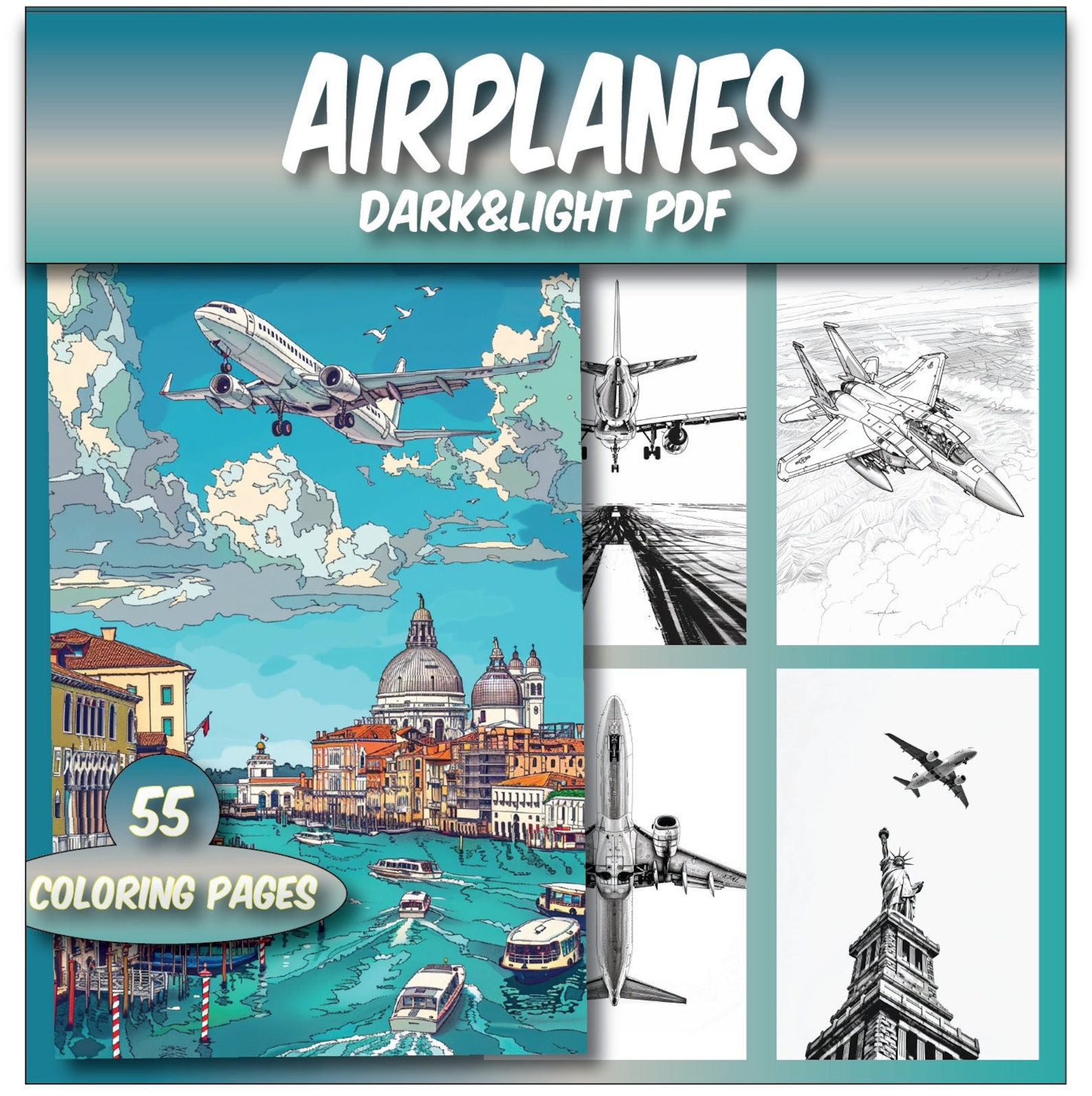 55 Airplanes Coloring Pages,aviation Coloring Pages for Kids and Adults ...