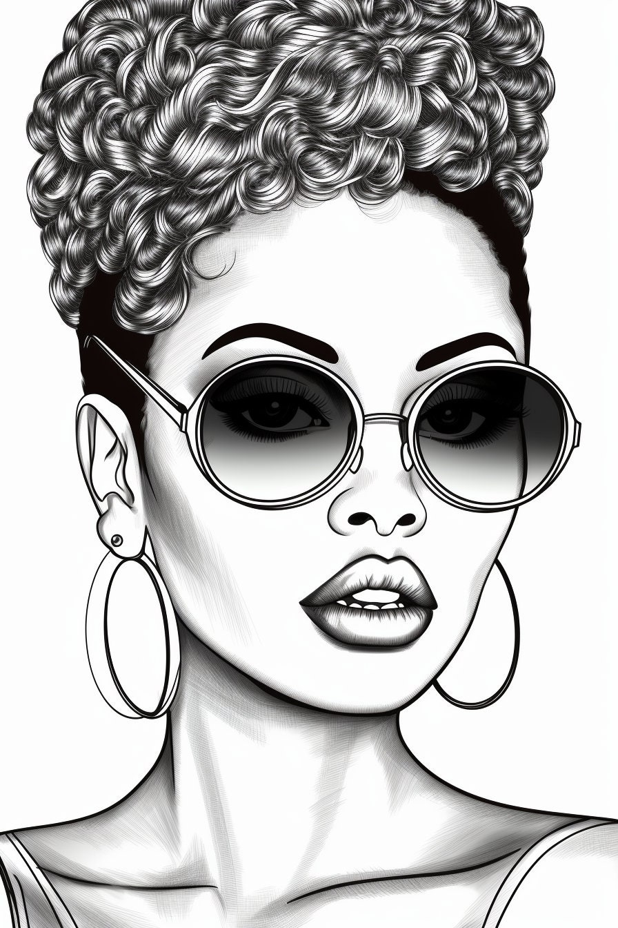 25 Black Women Coloring Pages Instant PDF Download, Afro-american Women ...