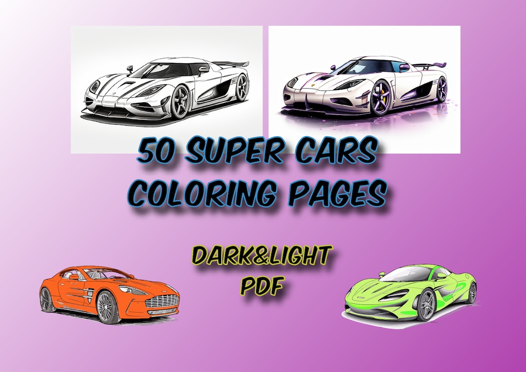 High-end Car Coloring Book - Top 50 Supercars - Bugatti, Ferrari ...