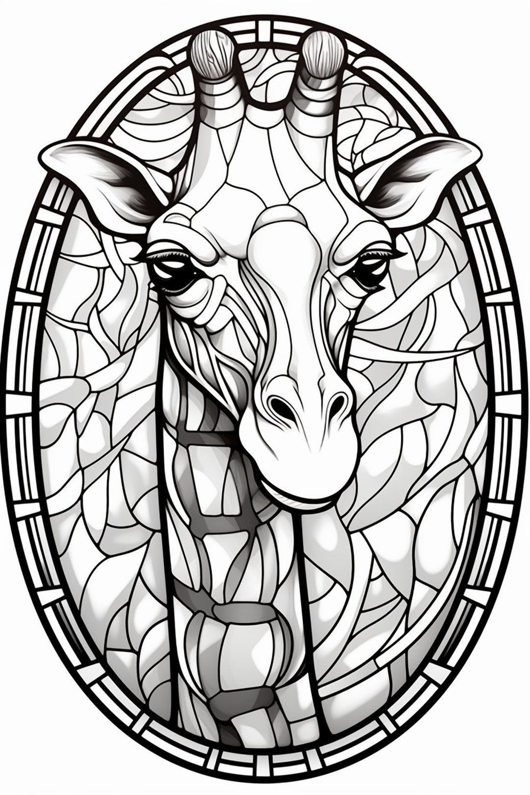 45 Stained Glass Animal Coloring Pages for Adults, Animal Coloring ...