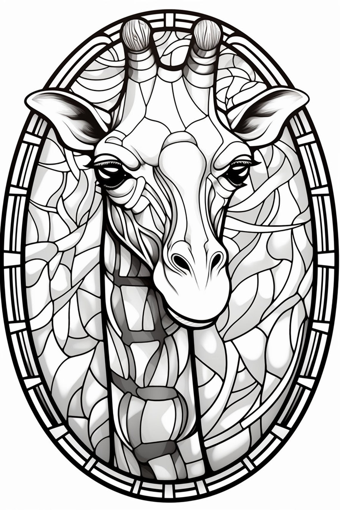 45 Stained Glass Animal Coloring Pages for Adults, Animal Coloring ...