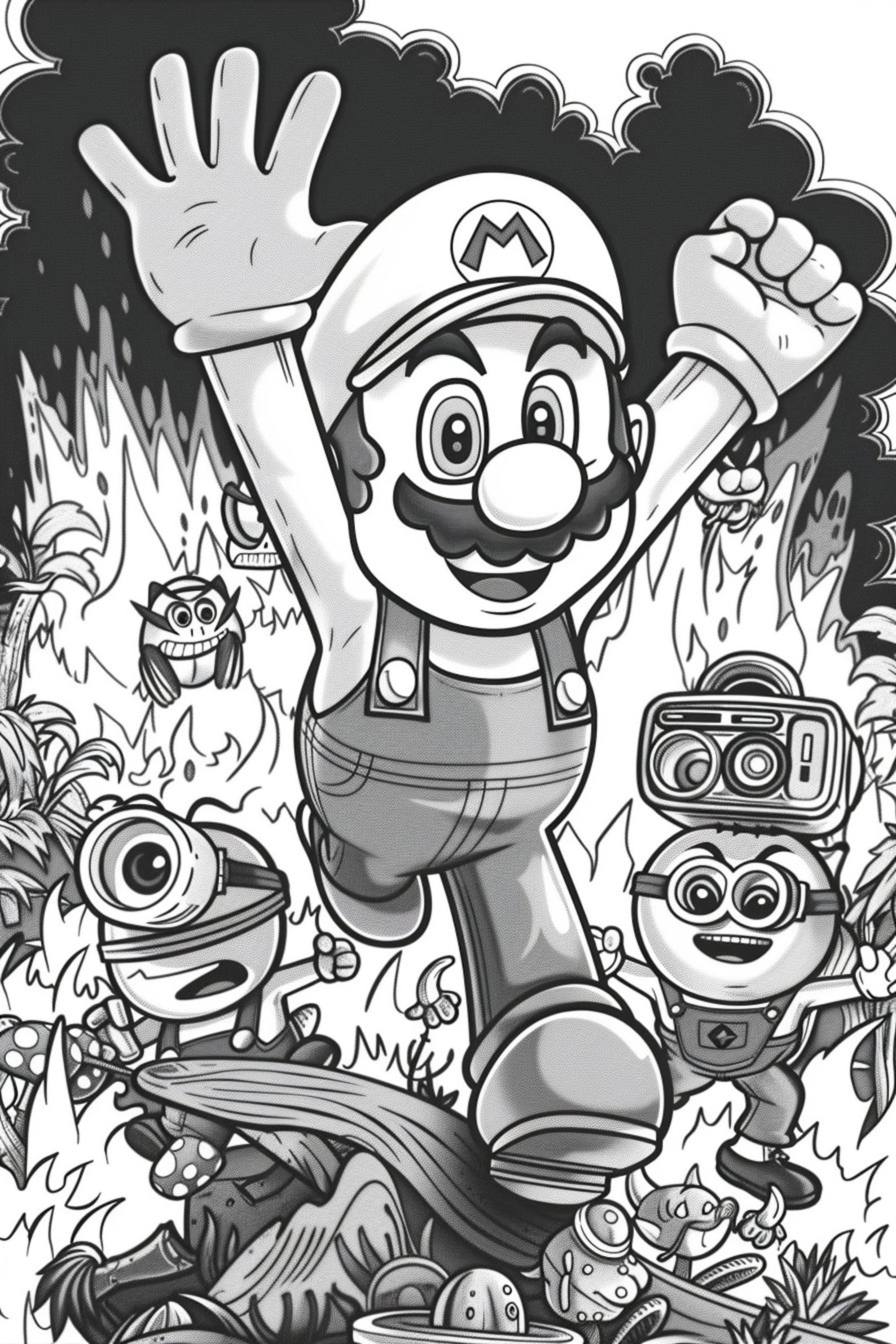 50 Shrooming With Mario Coloring Pages, Trippy Super Mario Coloring ...