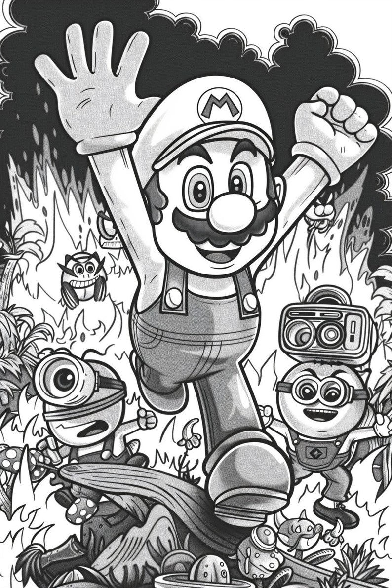 50 Shrooming With Mario Coloring Pages, Trippy Super Mario Coloring ...