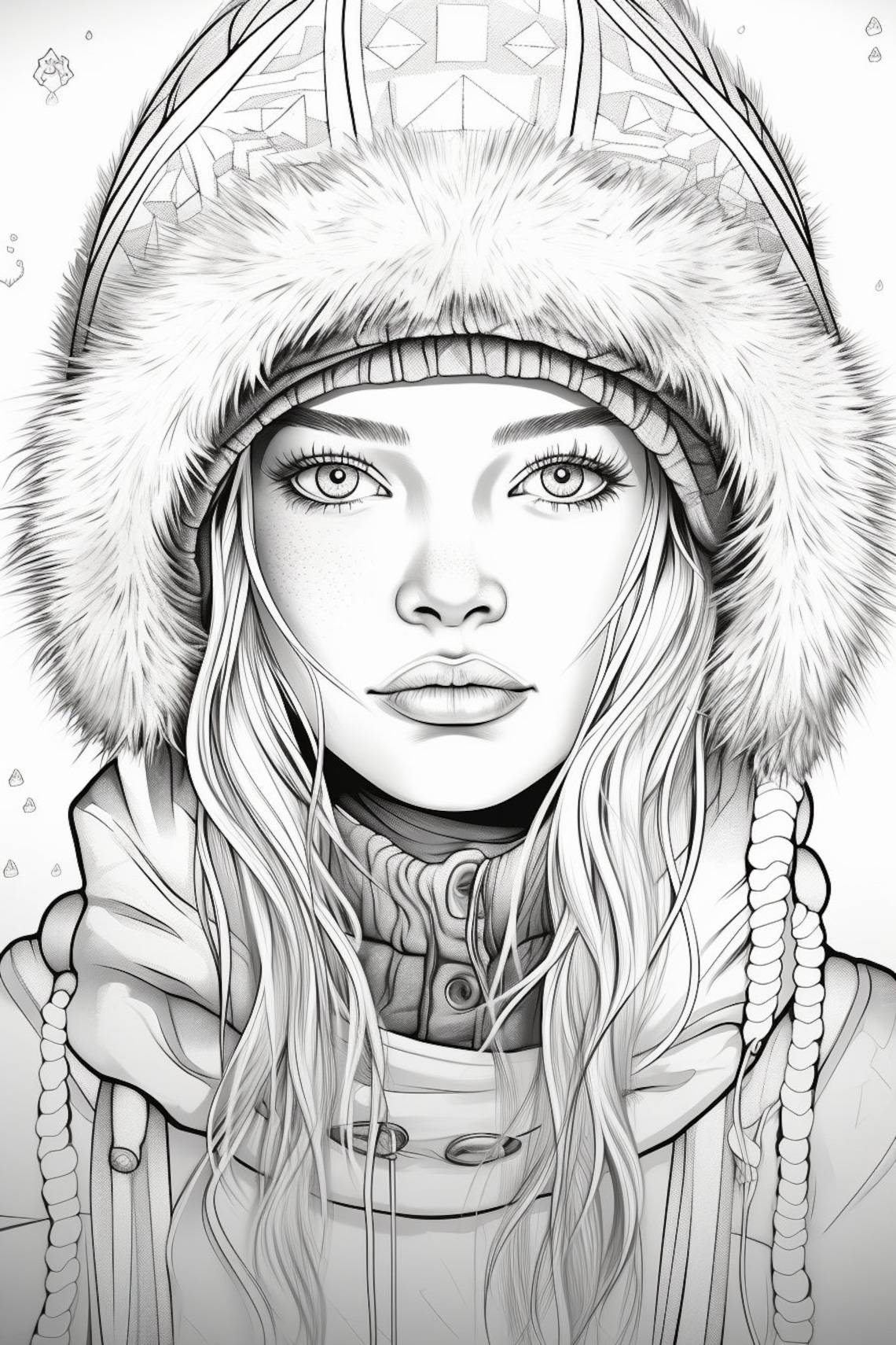 100 Women Portraits Coloring Pages, Beautiful Woman Coloring Sheets ...