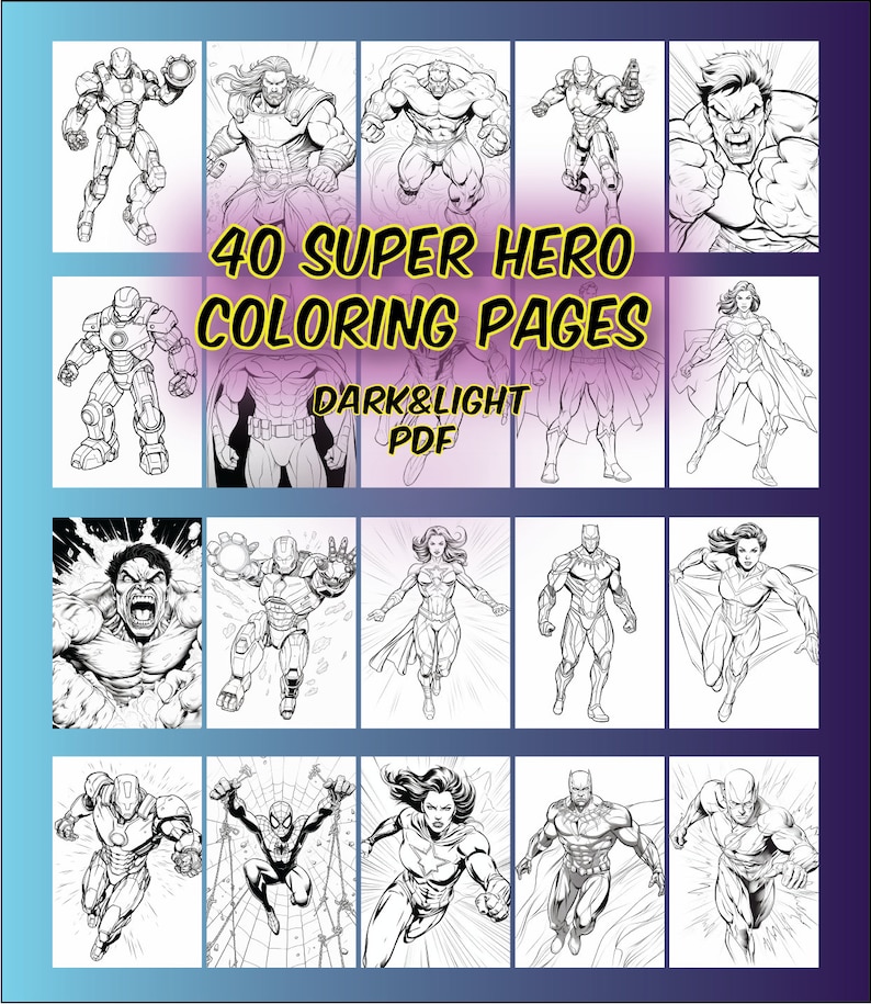 40 Superheroe Coloring Pages for Adults, DC Super Hero Coloring Sheets ...