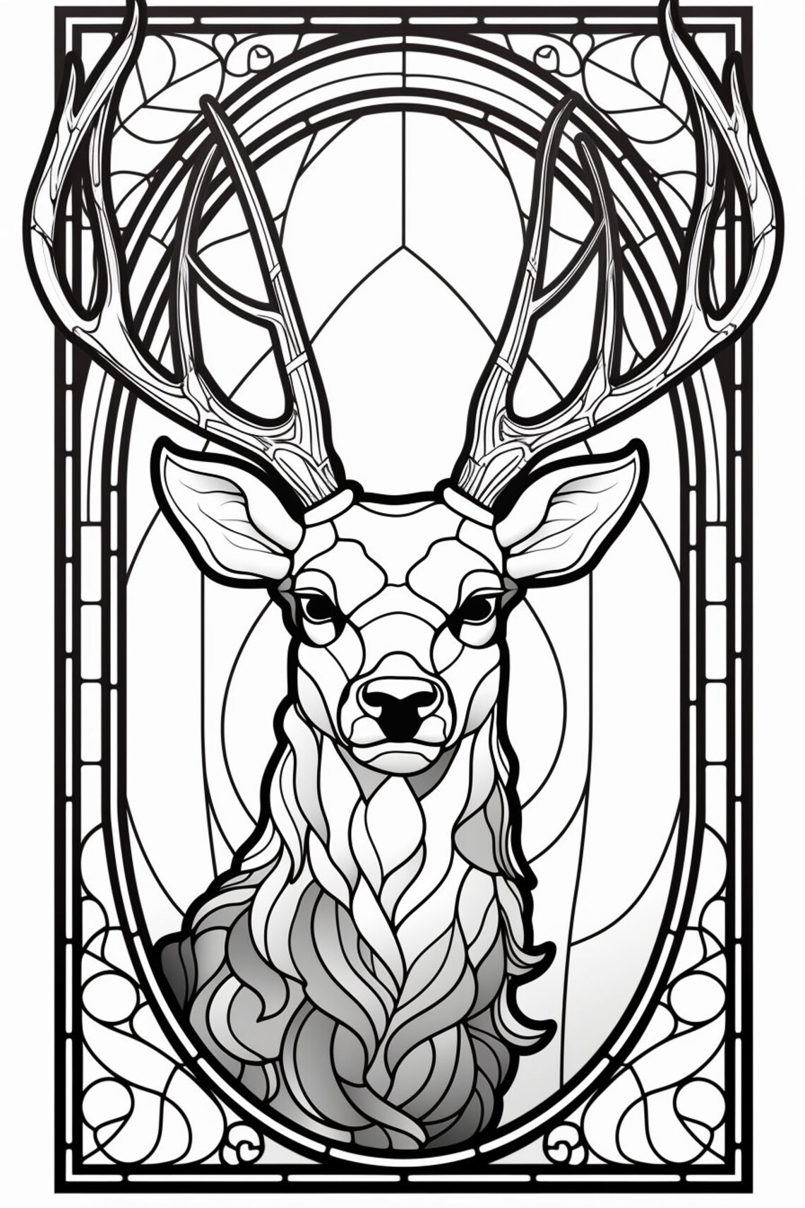 45 Stained Glass Animal Coloring Pages for Adults, Animal Coloring ...