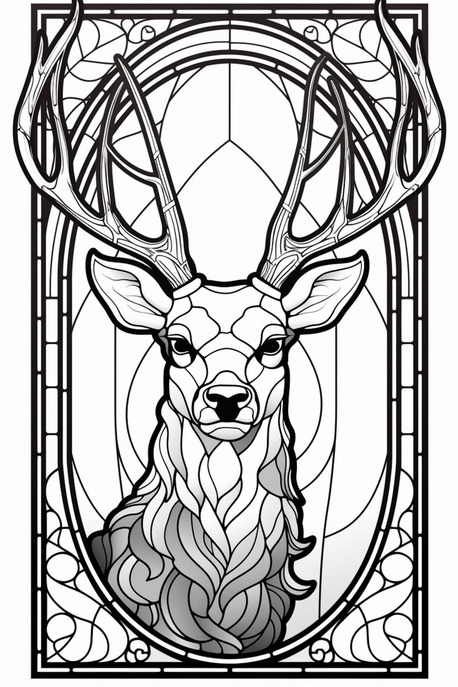 45 Stained Glass Animal Coloring Pages for Adults, Animal Coloring ...