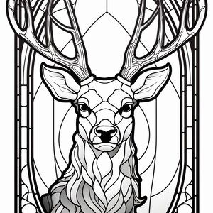 45 Stained Glass Animal Coloring Pages for Adults, Animal Coloring ...