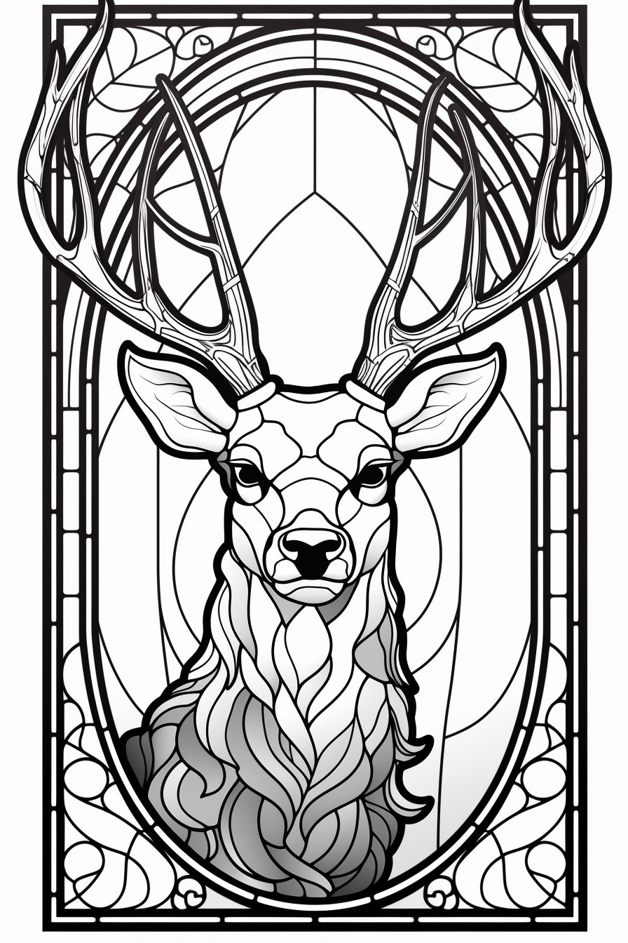 45 Stained Glass Animal Coloring Pages for Adults, Animal Coloring ...