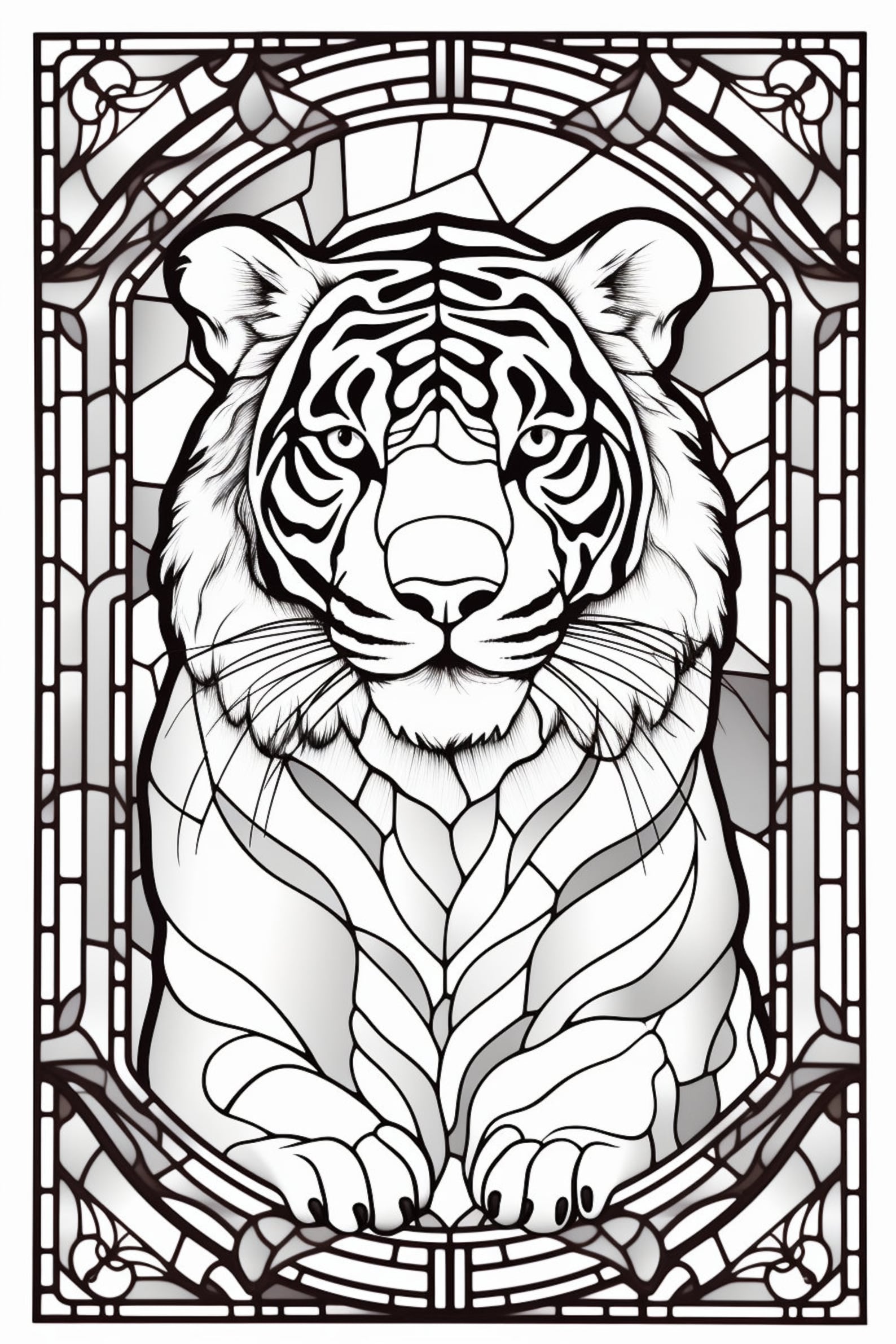 45 Stained Glass Animal Coloring Pages for Adults, Animal Coloring ...