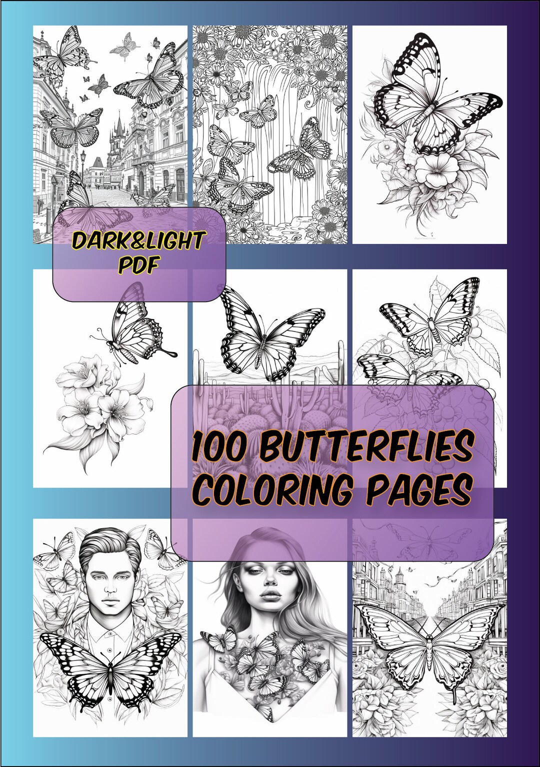100 Butterflies Coloring Pages, Butterflies Around the World Coloring ...