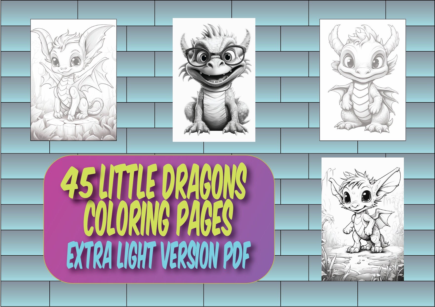 45 Fantasy Dragons Coloring Pages for Kids, Funny Little Dragons ...