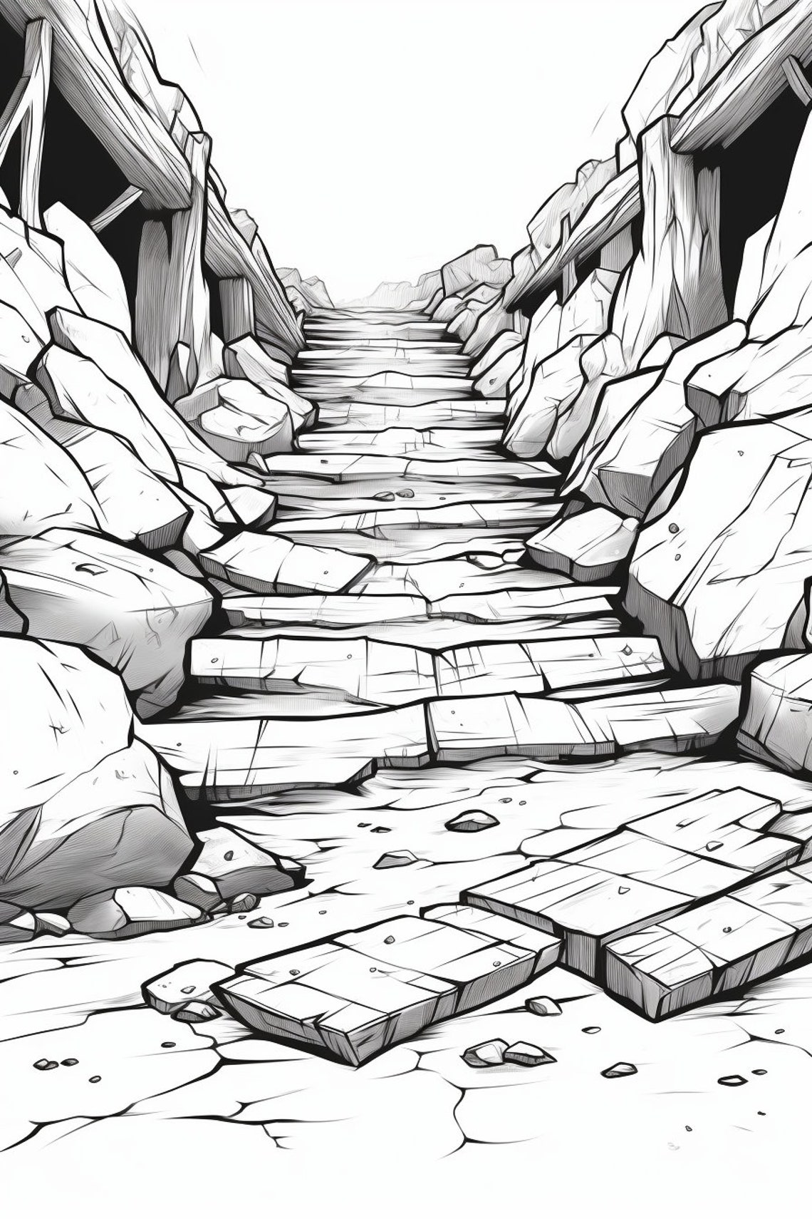 50 Magical Paths Coloring Pages ,greyscale Coloring Pages for Adults ...