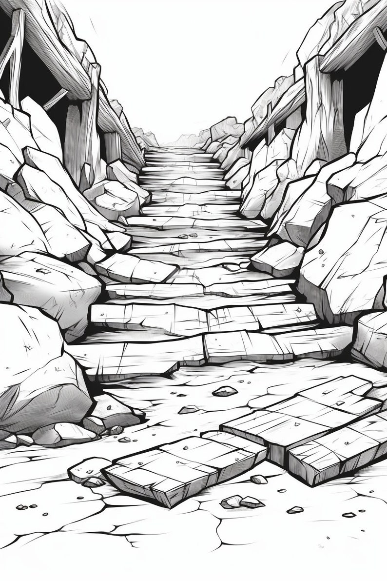 50 Magical Paths Coloring Pages ,greyscale Coloring Pages for Adults ...