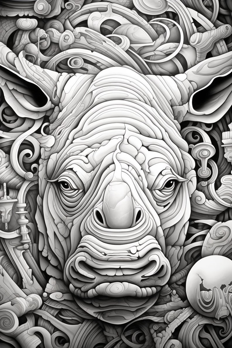 45 Trippy Animals Coloring Pages,psychedelic Coloring Sheets,adults ...