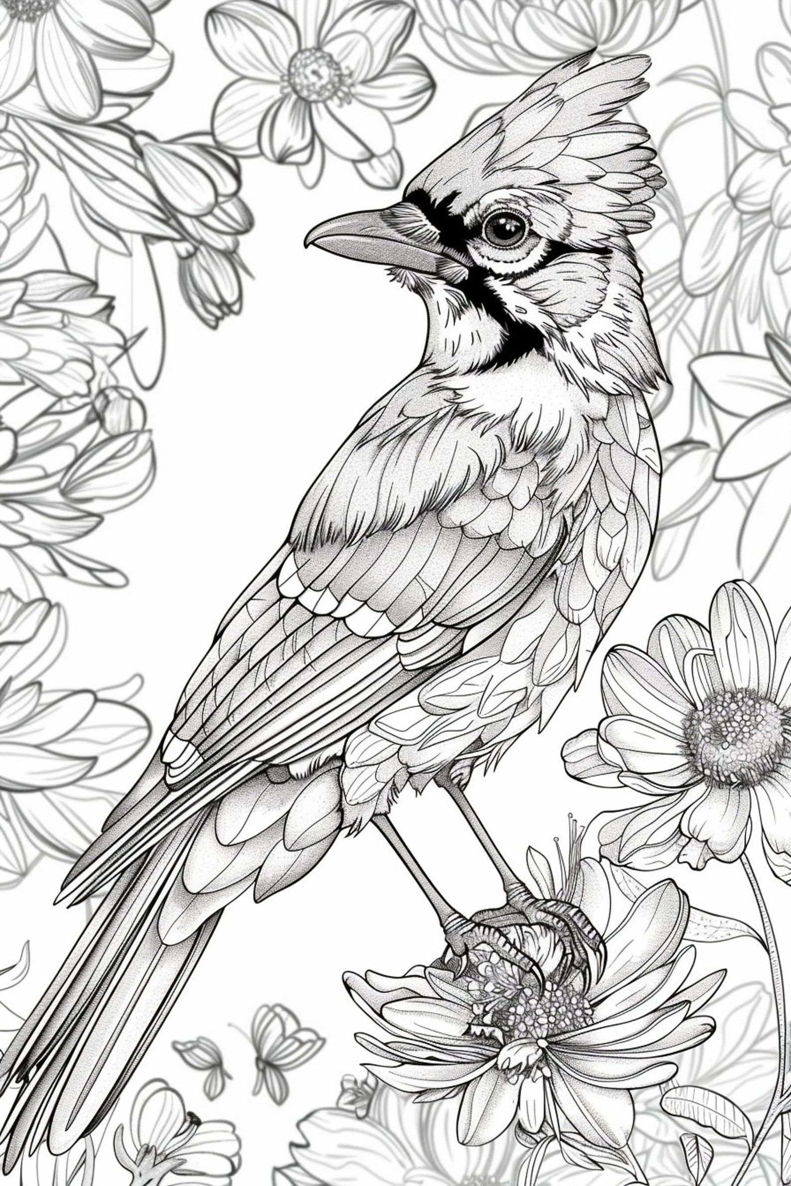 35 Beautiful Birds Coloring Pages, Parrot Coloring Pages, Digital ...