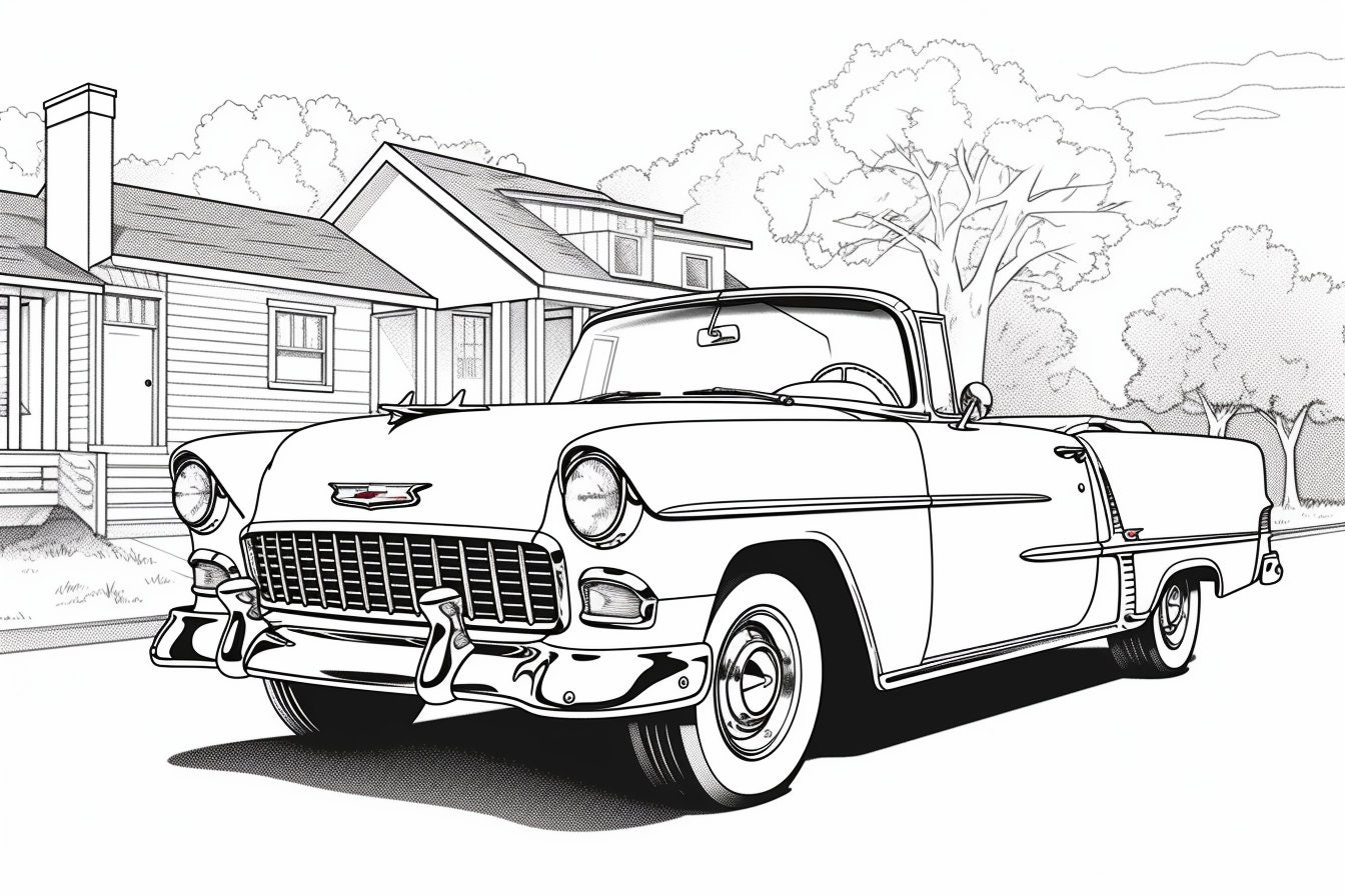 80 Vintage Cars Coloring Pages - Adult Coloring Sheets, Classic Cars ...