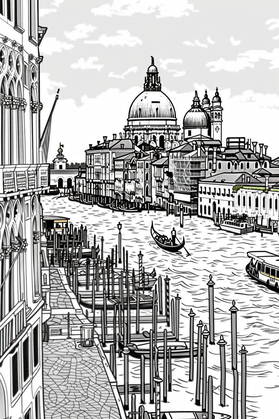 35 Italy Coloring Pages, Italian Iconic Landscapes and Architecture ...