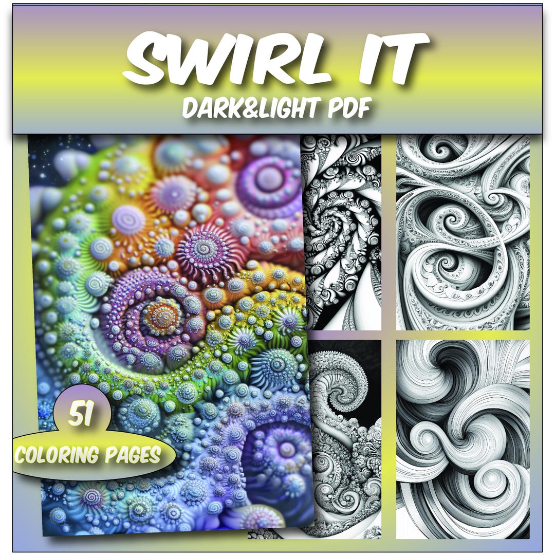 51 Swirl It Coloring Pages, Trippy Coloring Sheets,swirly Trippy ...