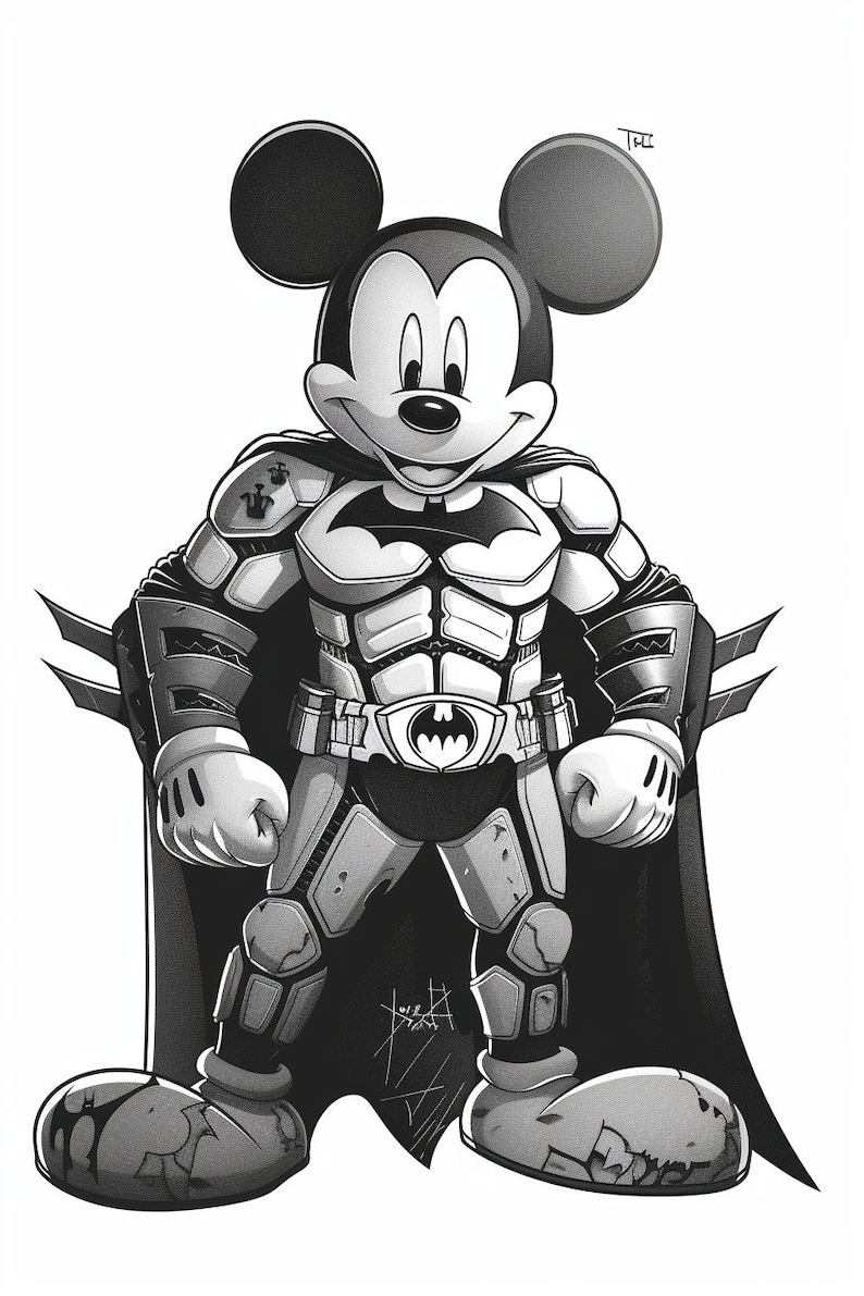 Super Mickey :A Marvel-dc Coloring Collection,35 Adults Grayscale ...