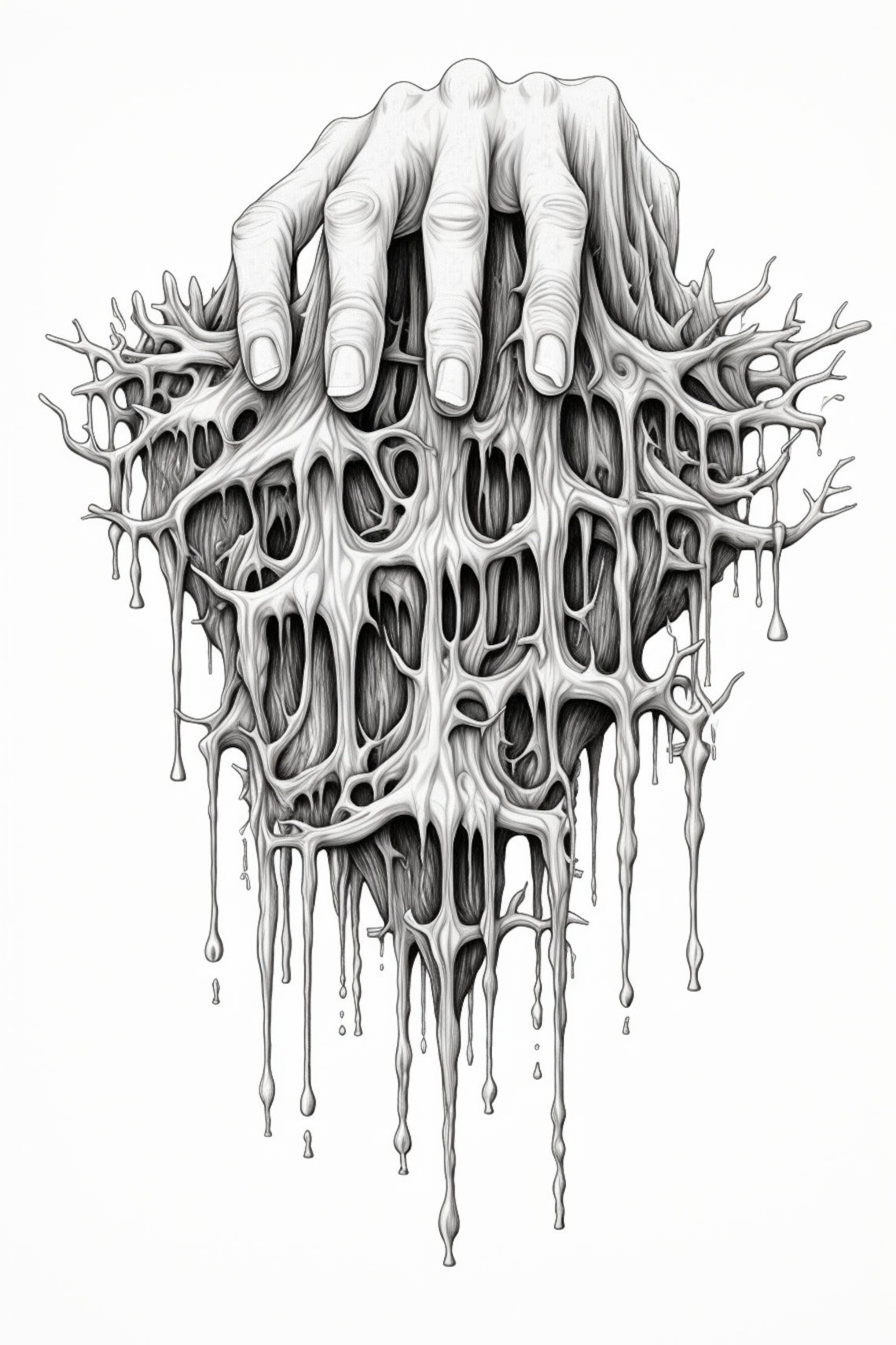 45 Trippy Psychedelic Coloring Pages for Adults, Dripping Faces ...