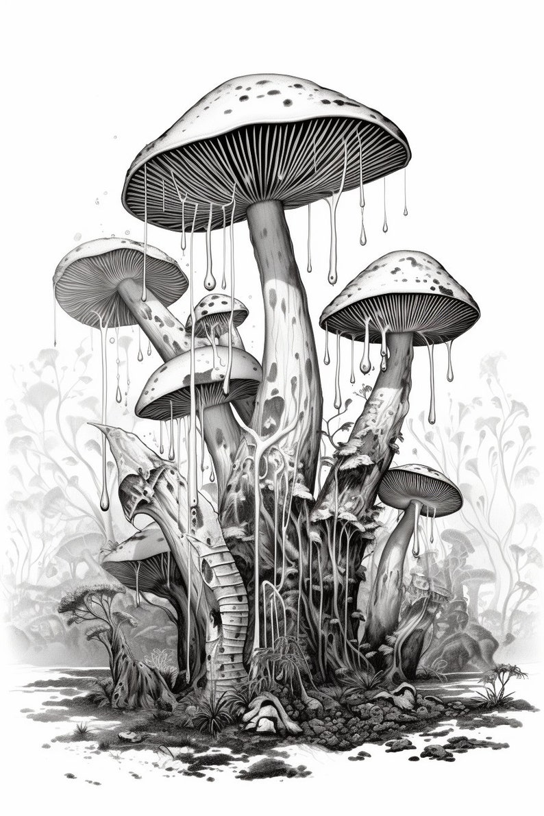 45 Trippy Psychedelic Coloring Pages for Adults, Dripping Faces ...