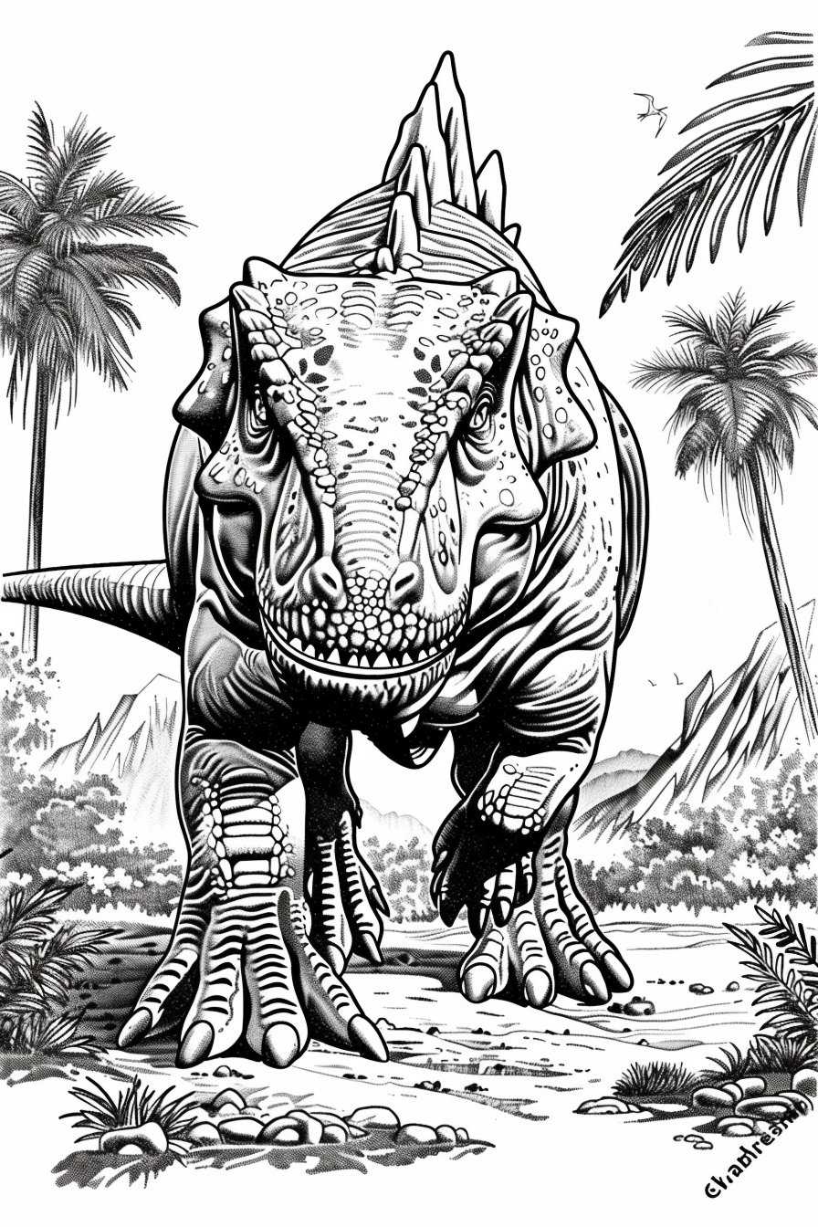 Jurassic Dreams: 45 Dinosaur Coloring Pages for Relaxation and ...