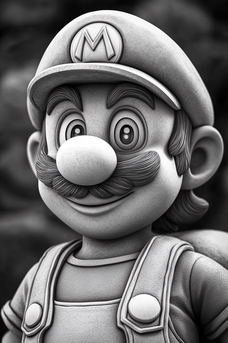 30 Super Mario Coloring Pages ,mario and Luigi Coloring Book, Grayscale ...