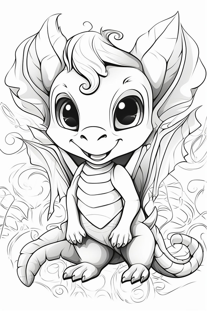 45 Fantasy Dragons Coloring Pages for Kids, Funny Little Dragons ...