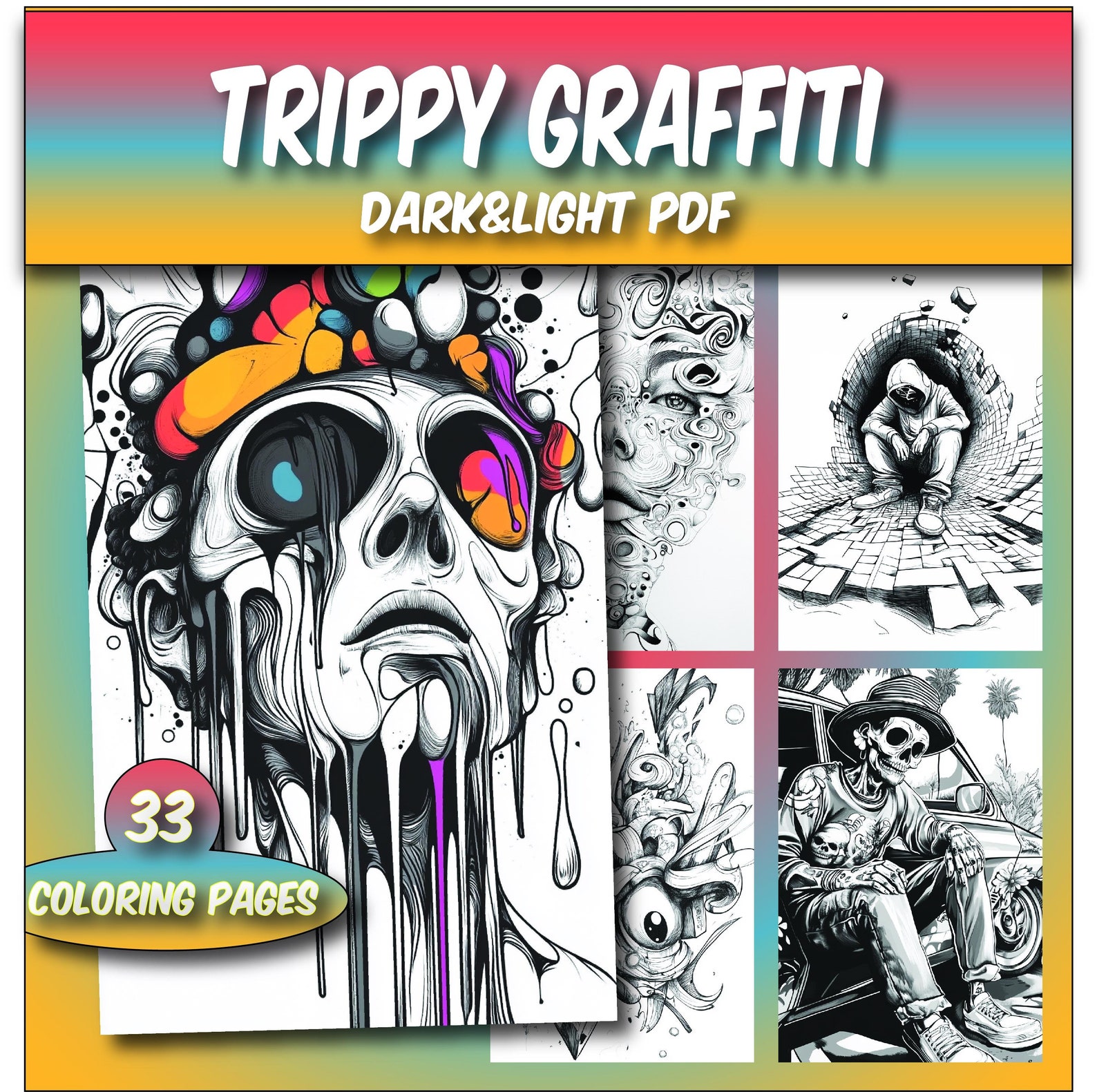 33 Trippy Graffiti Coloring Pages, Trippy Coloring Sheets,trippy ...