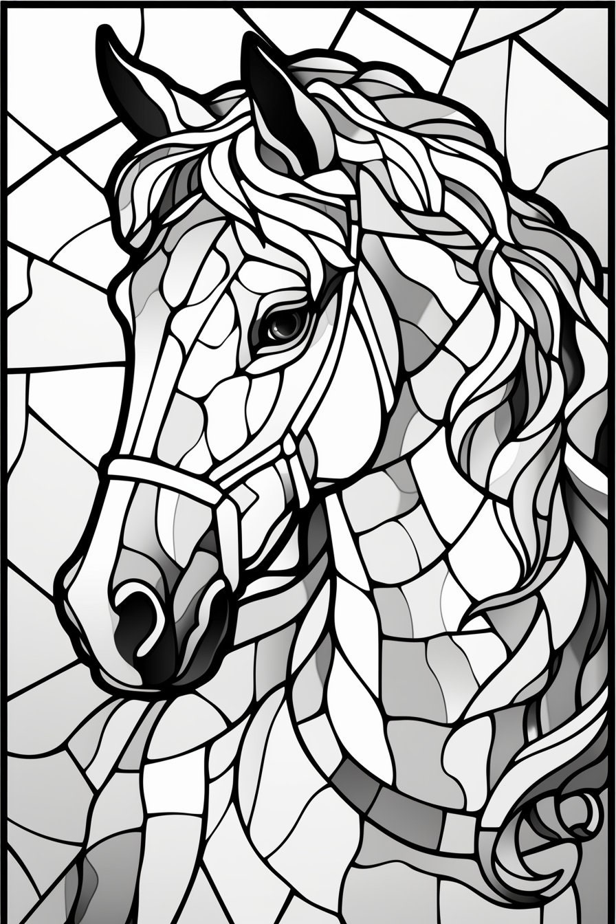 45 Stained Glass Animal Coloring Pages for Adults, Animal Coloring ...
