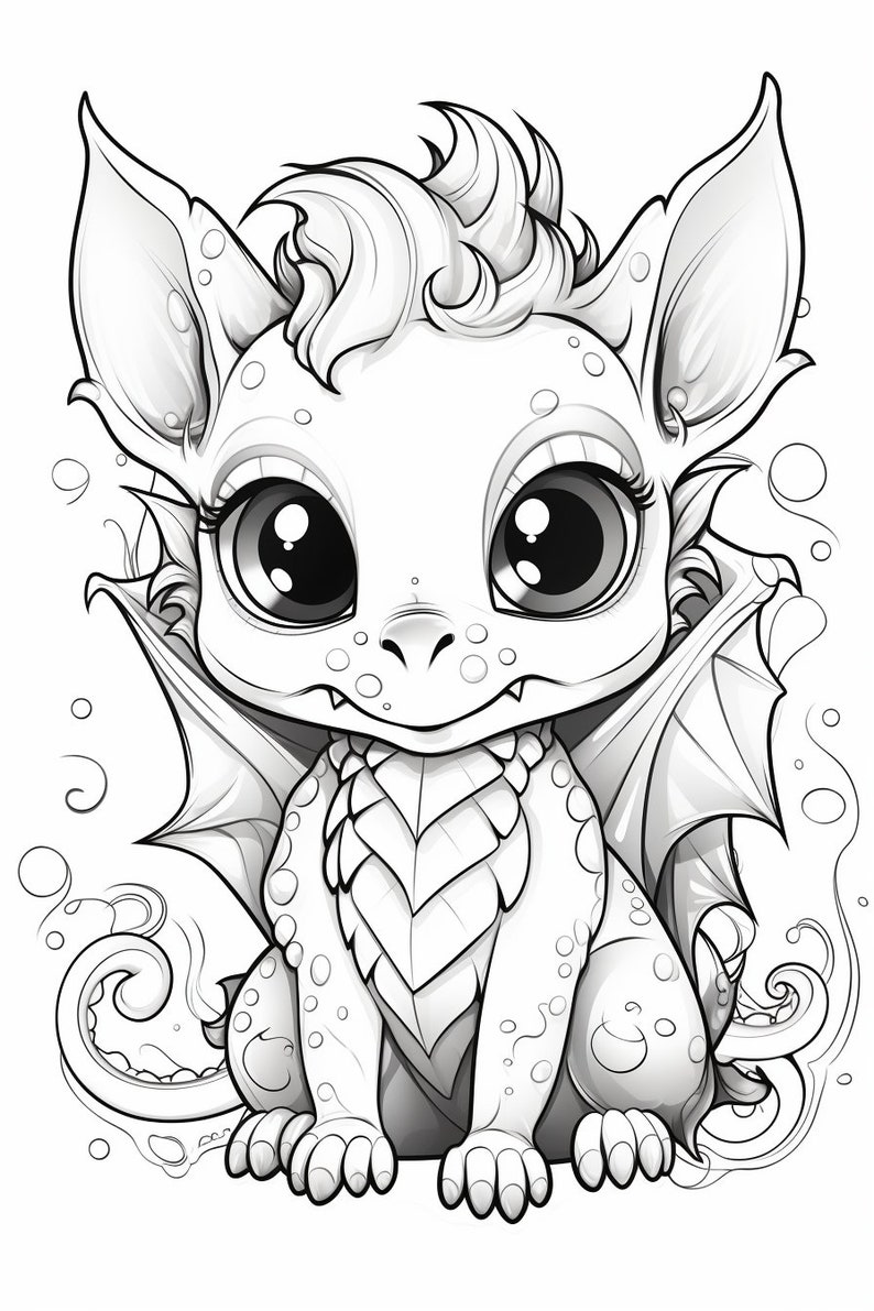 45 Fantasy Dragons Coloring Pages for Kids, Funny Little Dragons ...
