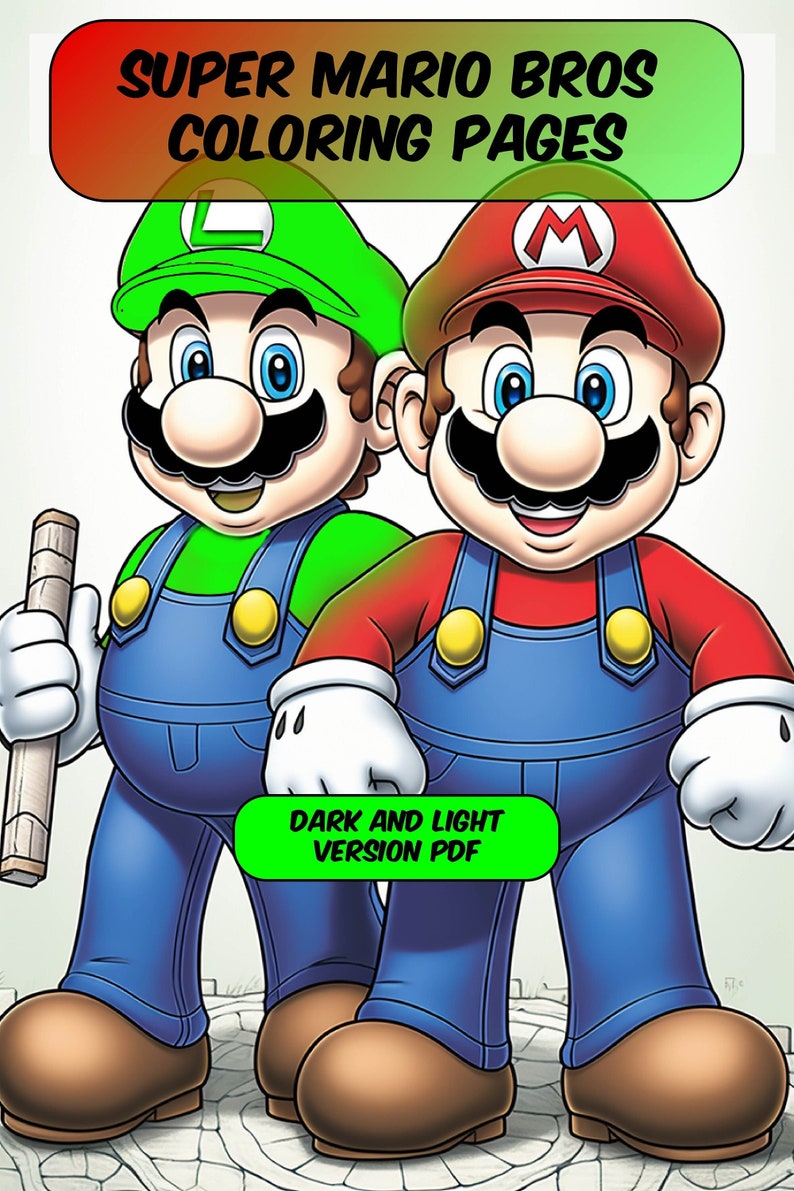 Super Mario Coloring Pages - 35 Adult & Kids Sheets PDF ,mario Bros ...