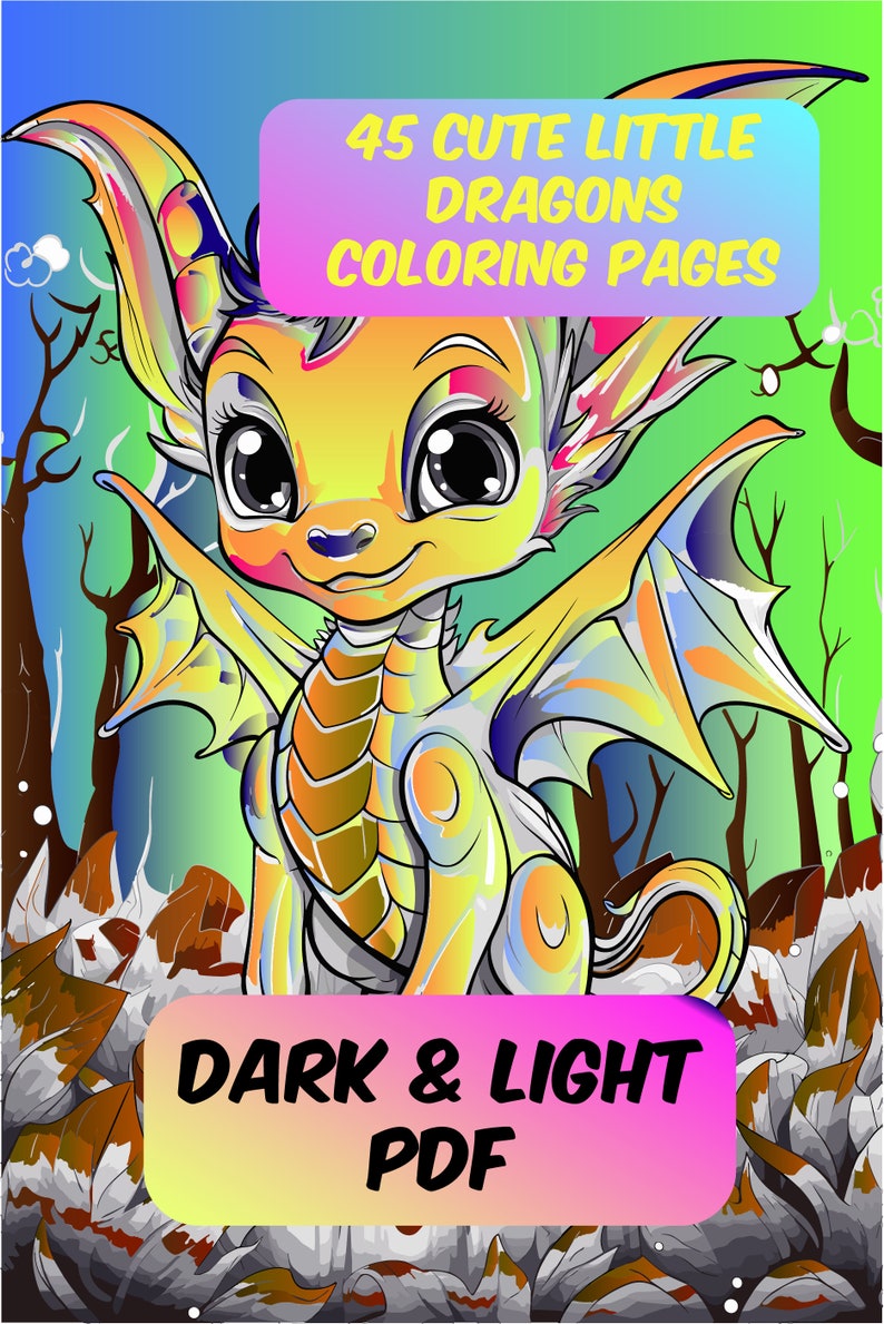 45 Fantasy Dragons Coloring Pages for Kids, Funny Little Dragons ...