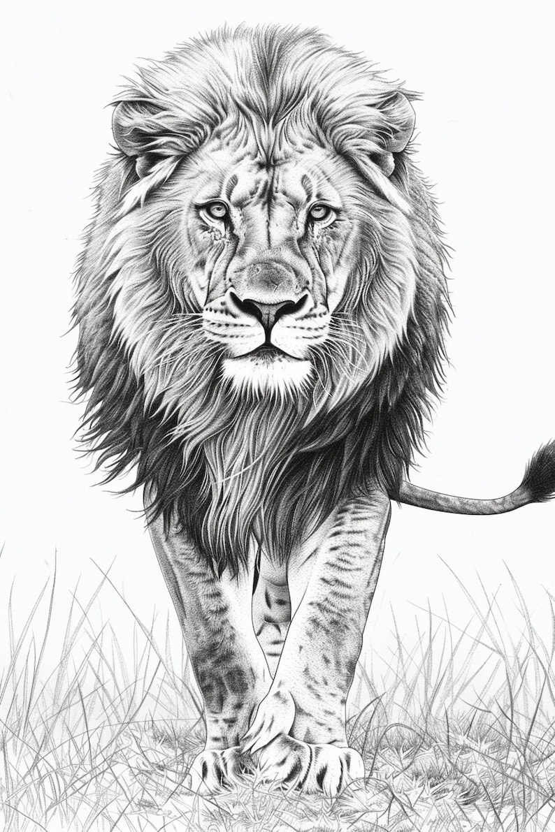 40 Big Cats Coloring Pages , Lion Coloring Sheets, Tiger Grayscale ...