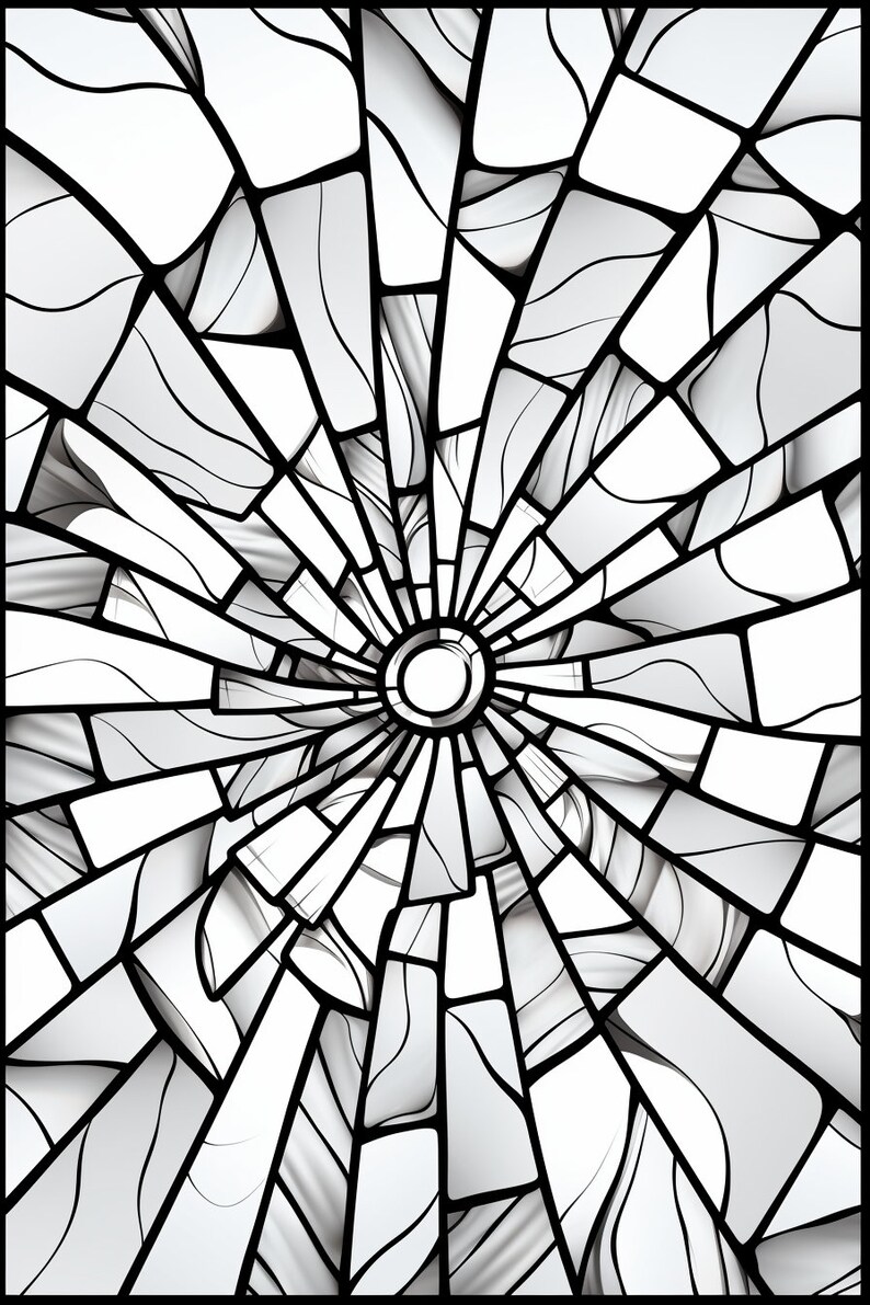 50 Stained Glass Coloring Pages ,grayscale Coloring Sheets, Adults ...