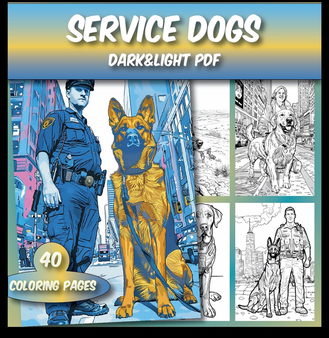 40 Service Dog Coloring Pages ,heroes in Fur Coloring Book for Kids and ...