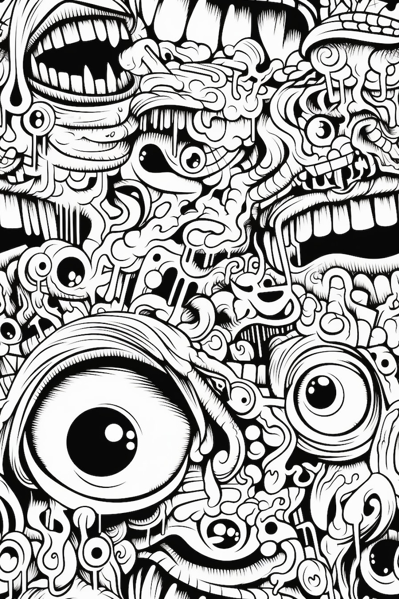 Trippy Coloring Book Bundle - 50 Seamless Patterns for Adults ...