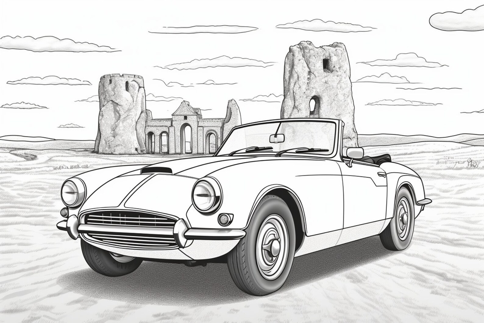 80 Vintage Cars Coloring Pages - Adult Coloring Sheets, Classic Cars ...
