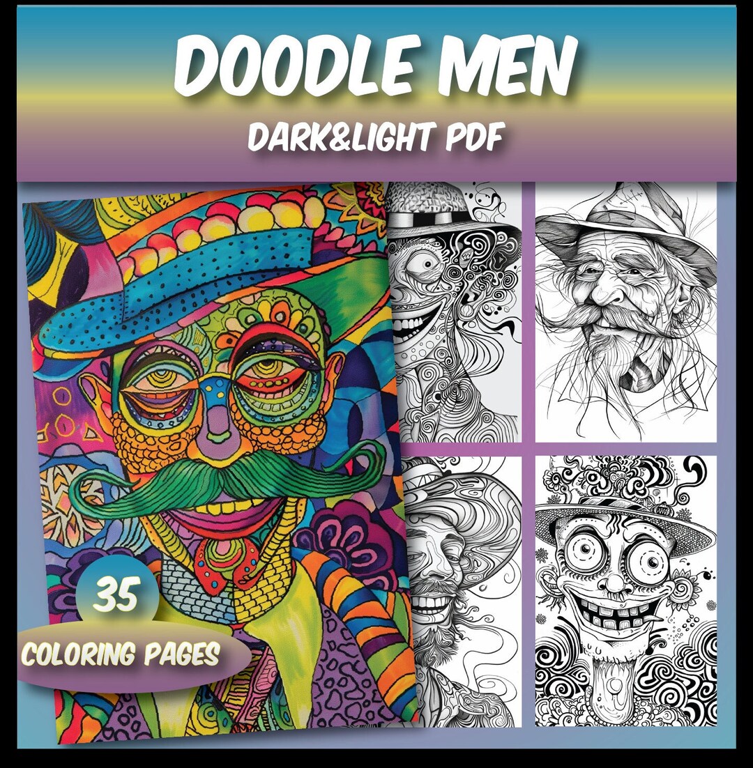 35 Doodle Dudes Coloring Pages:a Coloring Extravaganza of 35 Unique ...